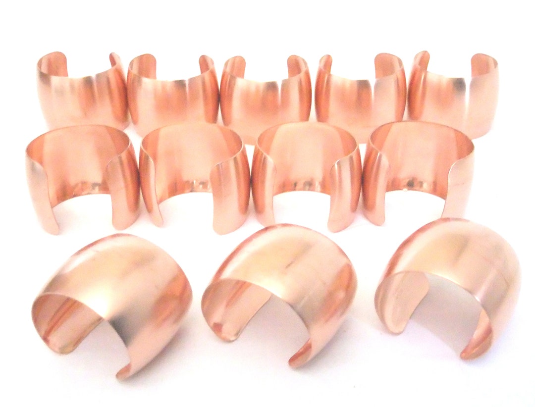 Domed Raw Copper Bracelet Cuff Blanks for Jewelry Making 2" Pkg of 12 ...
