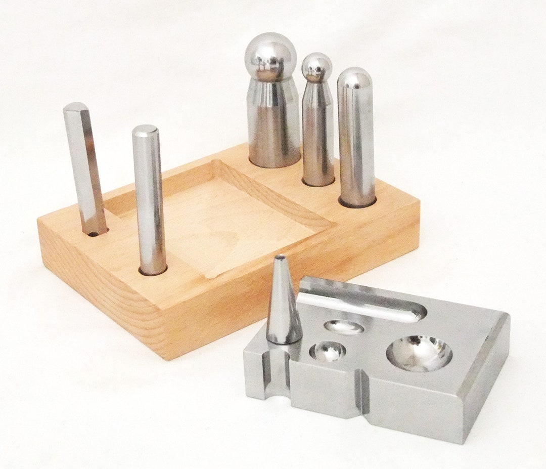 The Block Multipurpose Swage and Dapping Set With Matching Punches and ...