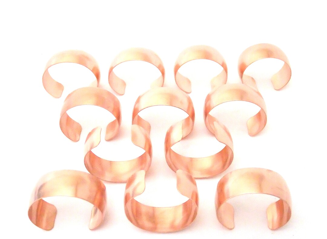 Domed Raw Copper Bracelet Cuff Blanks for Jewelry Making 1" Pkg of 12 ...