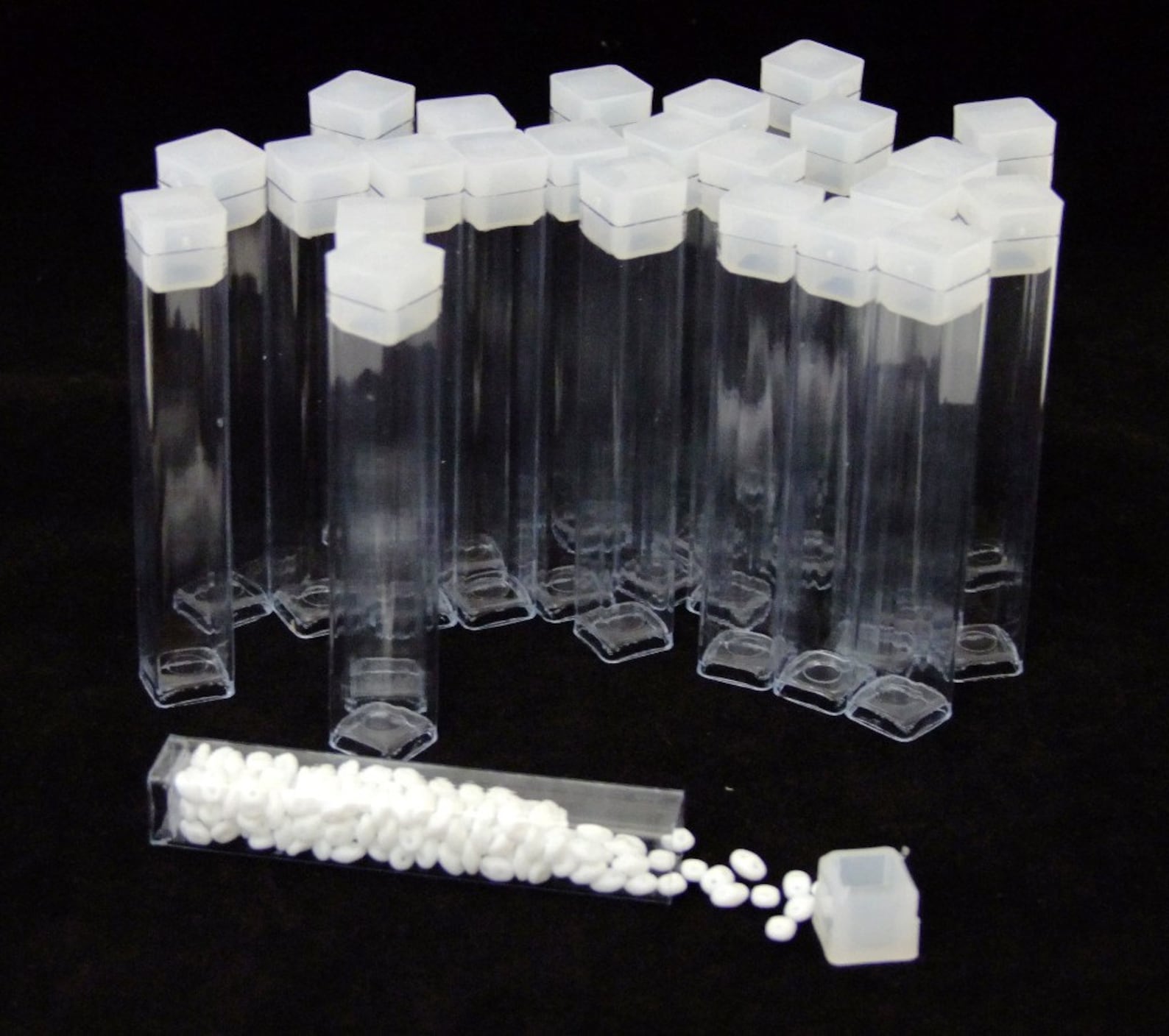 Pack of 100 Square Clear Plastic Storage Tubes 3" - Etsy