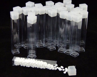 Pack of 100 Square Clear Plastic Storage Tubes 3 | Etsy