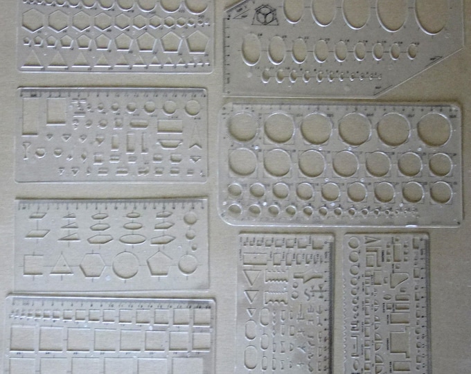Set of 8 Assorted Shape Template Set - Etsy