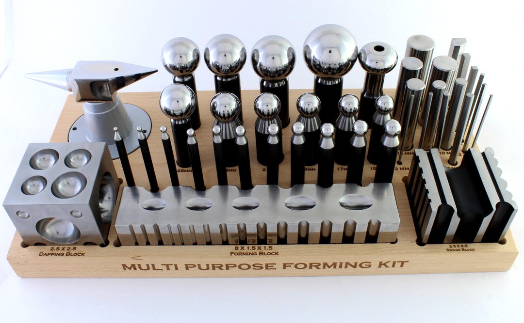 Deluxe 43 Piece Dapping and Forming Set With Oval Shapes in Wood Base ...