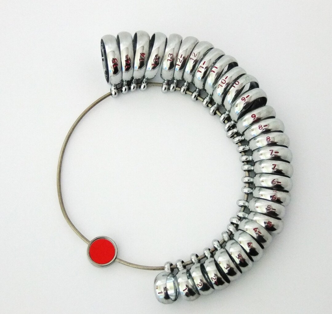 Premium Chromed Metal Half Round Finger Sizers With Half Sizes 1-15 - Etsy