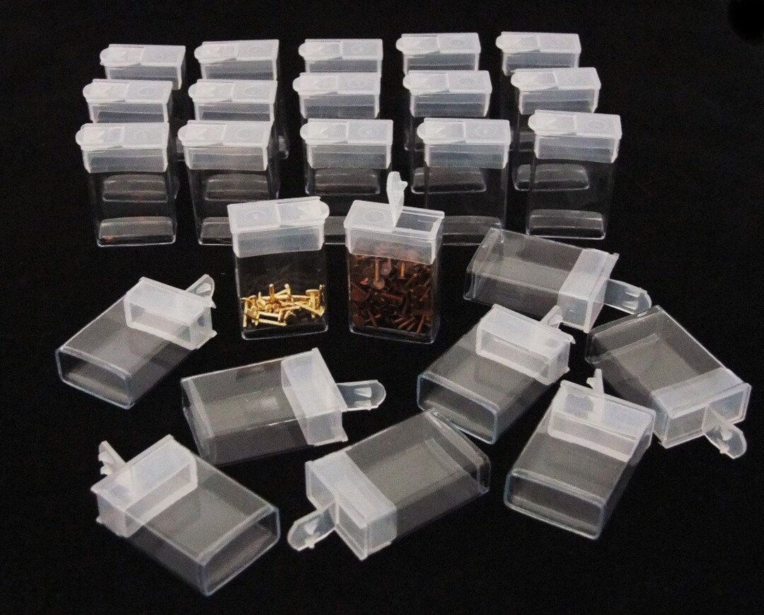 Rectangle Clear Plastic Storage Tubes With Flip Tops 1.5" Pack of 100 ...