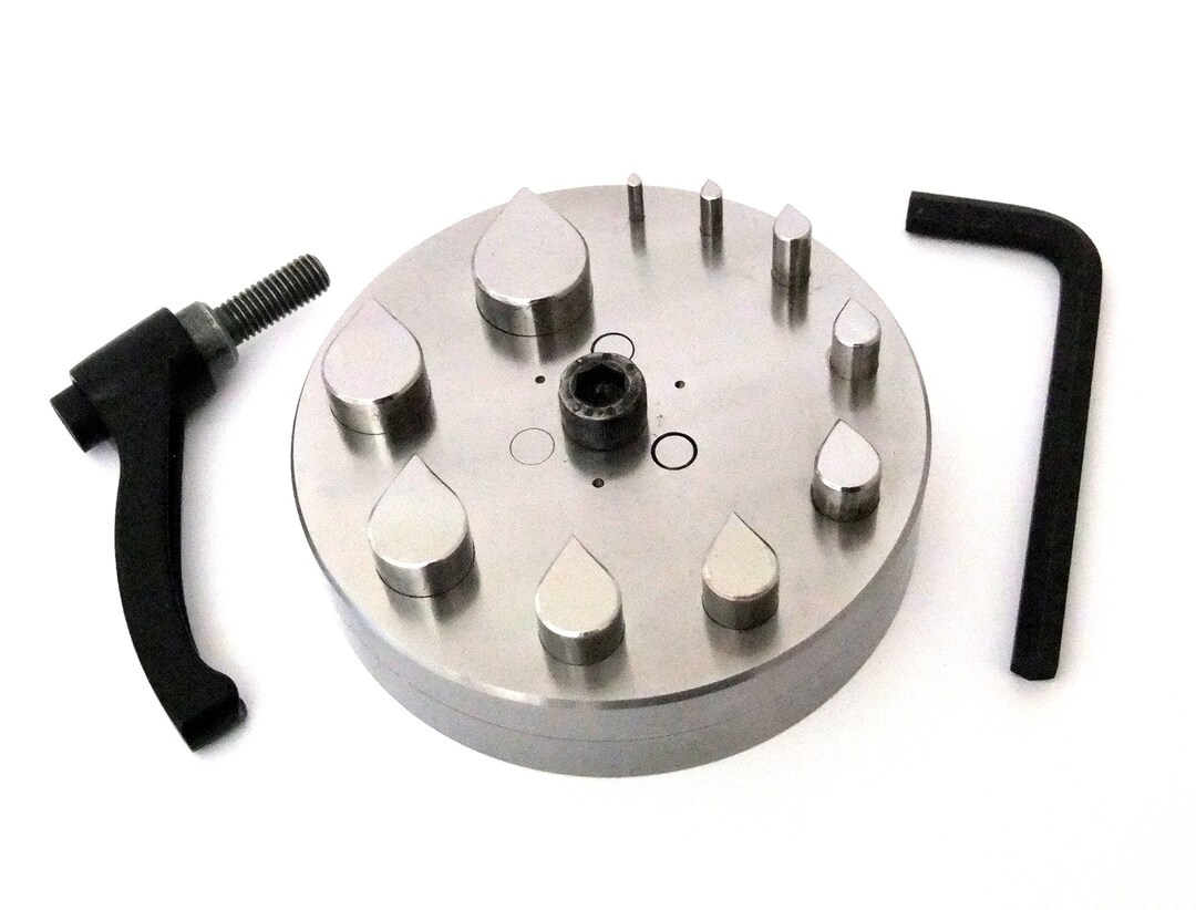 Tear Drop Disc Cutter W 10 Dies 4mm 31mm With Recessed Base & Angled ...