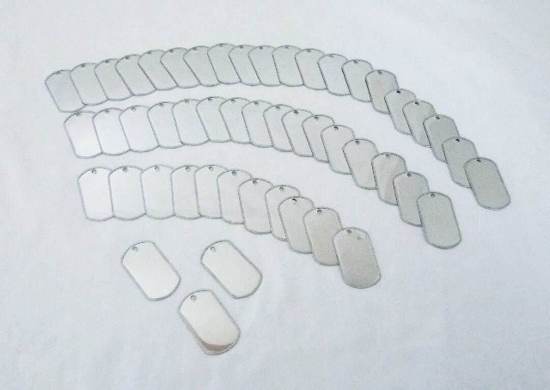 Dog Tag Silver Color 2x1-1/8 Inch Package of 50 - Etsy