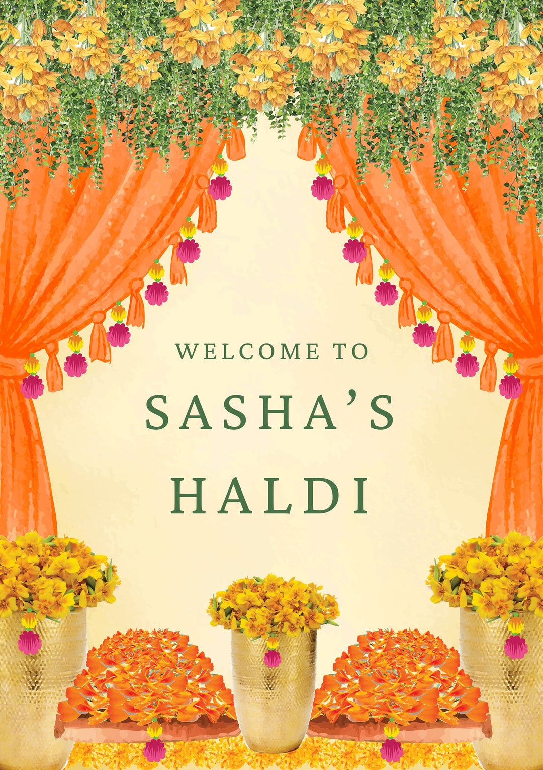 Haldi Welcome Sign, Indian Wedding Decor, Indian Haldi Event, Desi ...