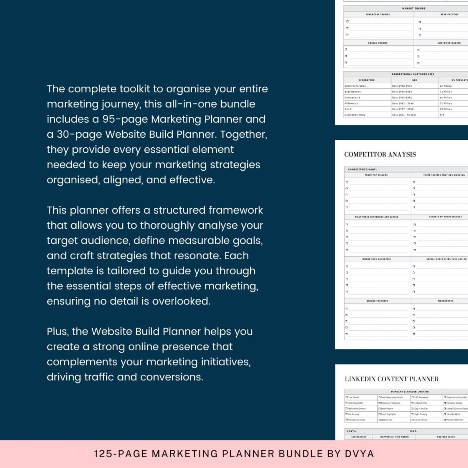 Ultimate Marketing Planner Bundle | All-in-one Marketing Workbook ...