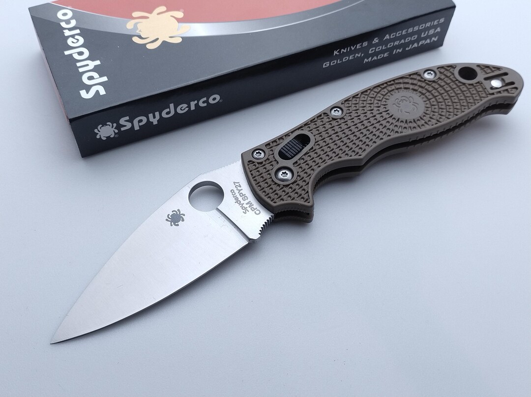 Knife SPYDERCO Pocket Knife CPM SPY27 Golden Coloradotourist Knife ...