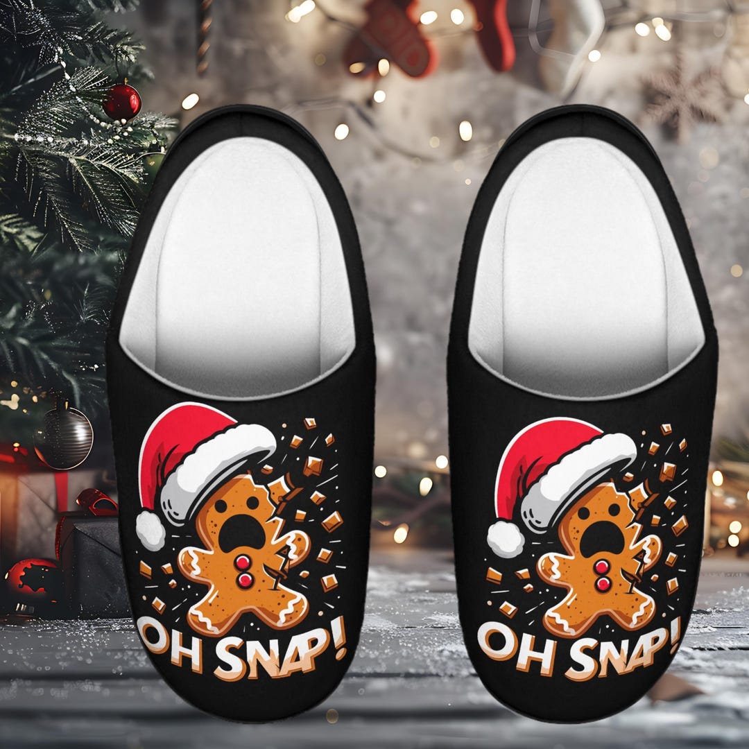 Christmas House Slippers for Women, Gingerbread Cute Slippers, Roommate ...