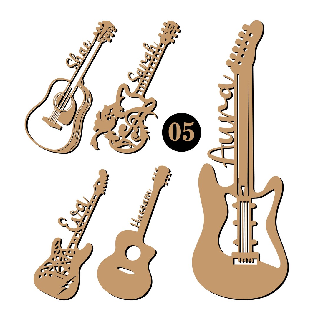 Custom Electric Guitar Name Sign SVG – Personalized Music Room Decor ...