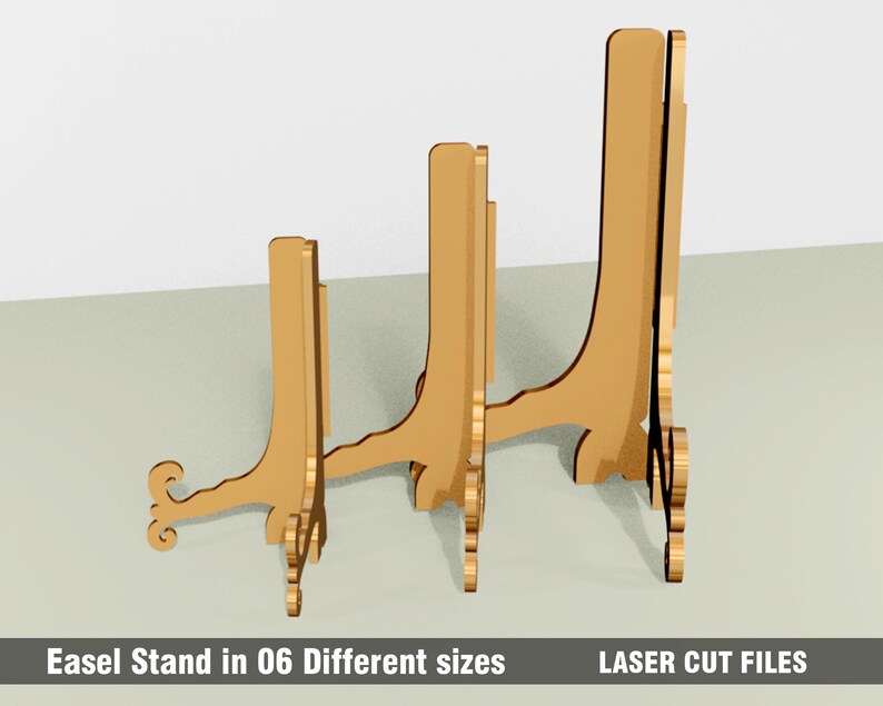6 Sizes Laser Cut Easel Stand SVG, Stand Laser Cutting Files, Photo ...