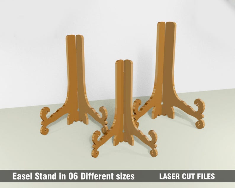 6 Sizes Laser Cut Easel Stand SVG, Stand Laser Cutting Files, Photo ...