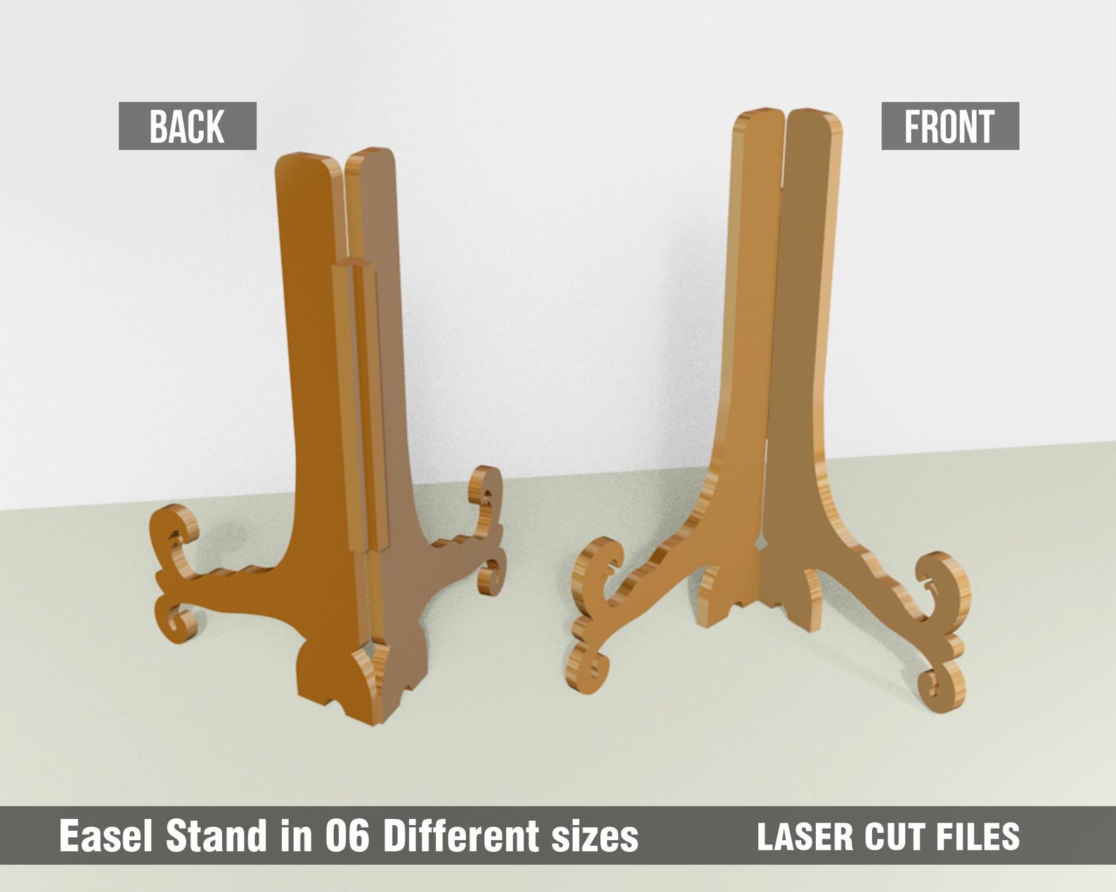 6 Sizes Laser Cut Easel Stand SVG, Stand Laser Cutting Files, Photo ...