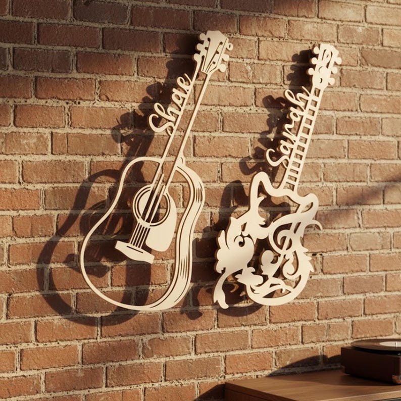 Custom Electric Guitar Name Sign SVG – Personalized Music Room Decor ...