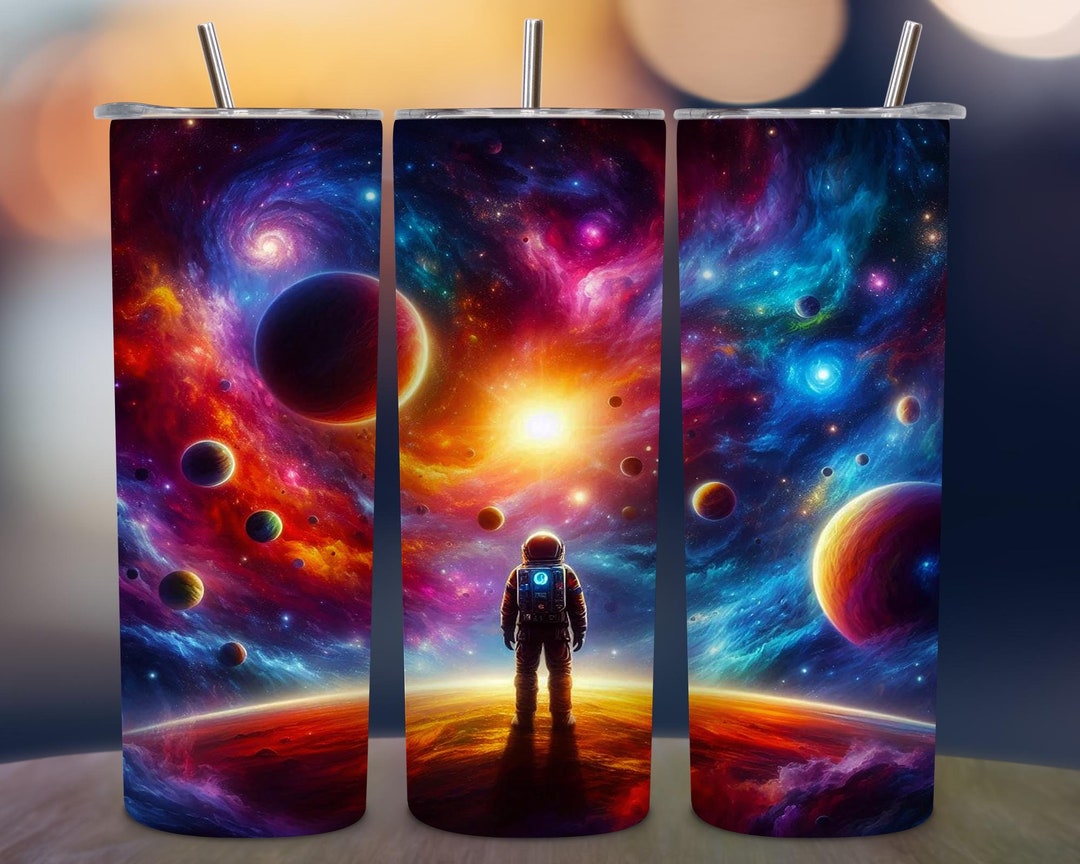 Astronaut Space Tumbler Wrap PNG, Galaxy 20 Oz Skinny Tumbler ...
