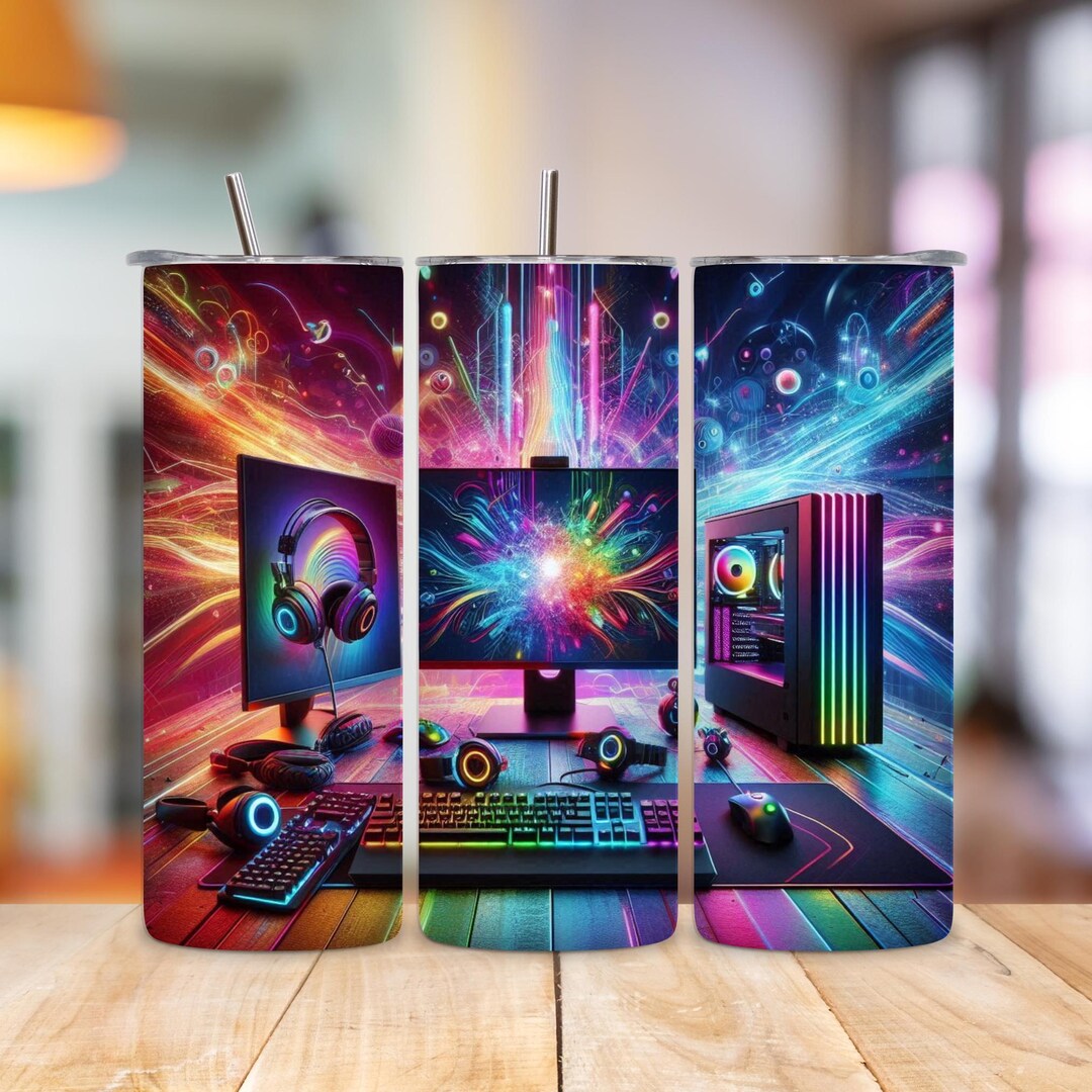 PC Gamer Tumbler Wrap, Gaming Life 20oz Skinny PNG, Computer Tech ...