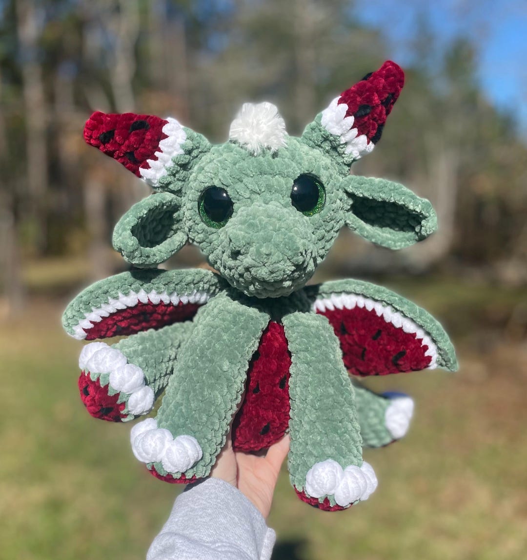 Crochet Pattern Millie the Watermelon Dragon Amigurumi Pattern Dragon ...