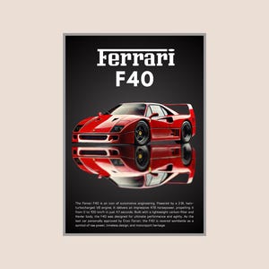 Ferrari F40 Poster - Etsy