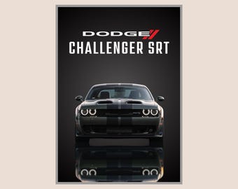 Dodge Challenger SRT Hellcat Car Poster, Home Decor, Gift for Him ...