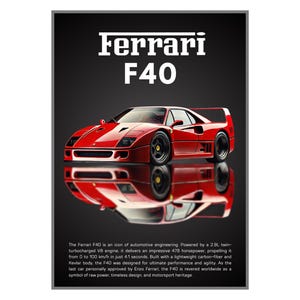 Ferrari F40 Poster - Etsy