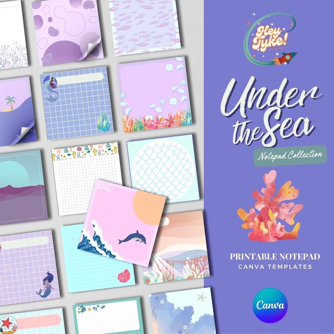 Under the Sea Printable Notepad Designs | Personalized Coastal ...