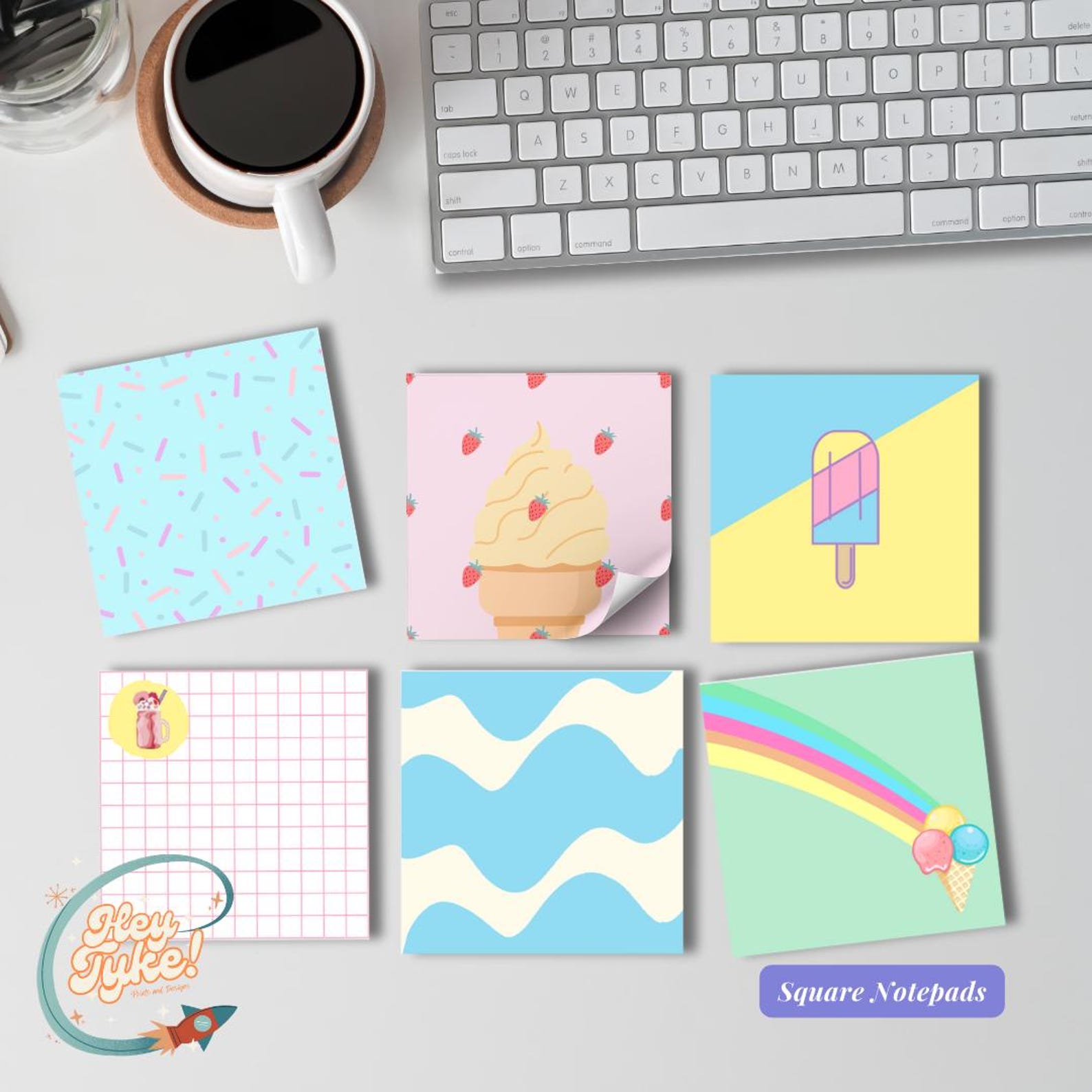 Colorful Printable Notepads Canva Templates | Custom Notepad | Ice ...