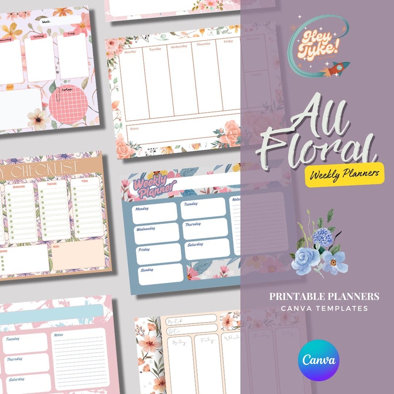 Floral Weekly Planner Printable | 20 A4 Undated Planner Sheets | 2025 ...