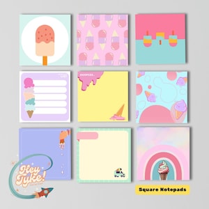 Summer Colorful Notepads Canva Templates | Ice Cream Themed Design ...