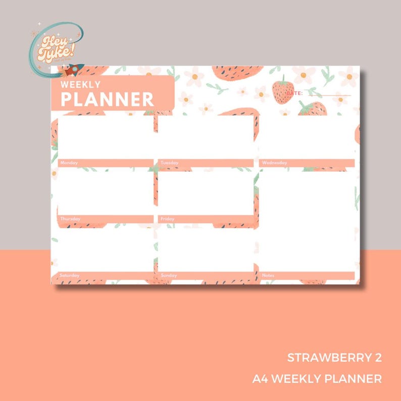 Strawberry Stationery Bundle 2026 Calendar, Weekly Planner & Notepads ...