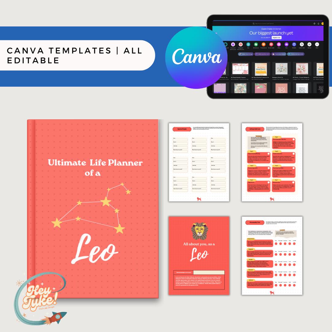 Zodiac Signs Planner Lovers: Customizable Astrology Canva Templates ...