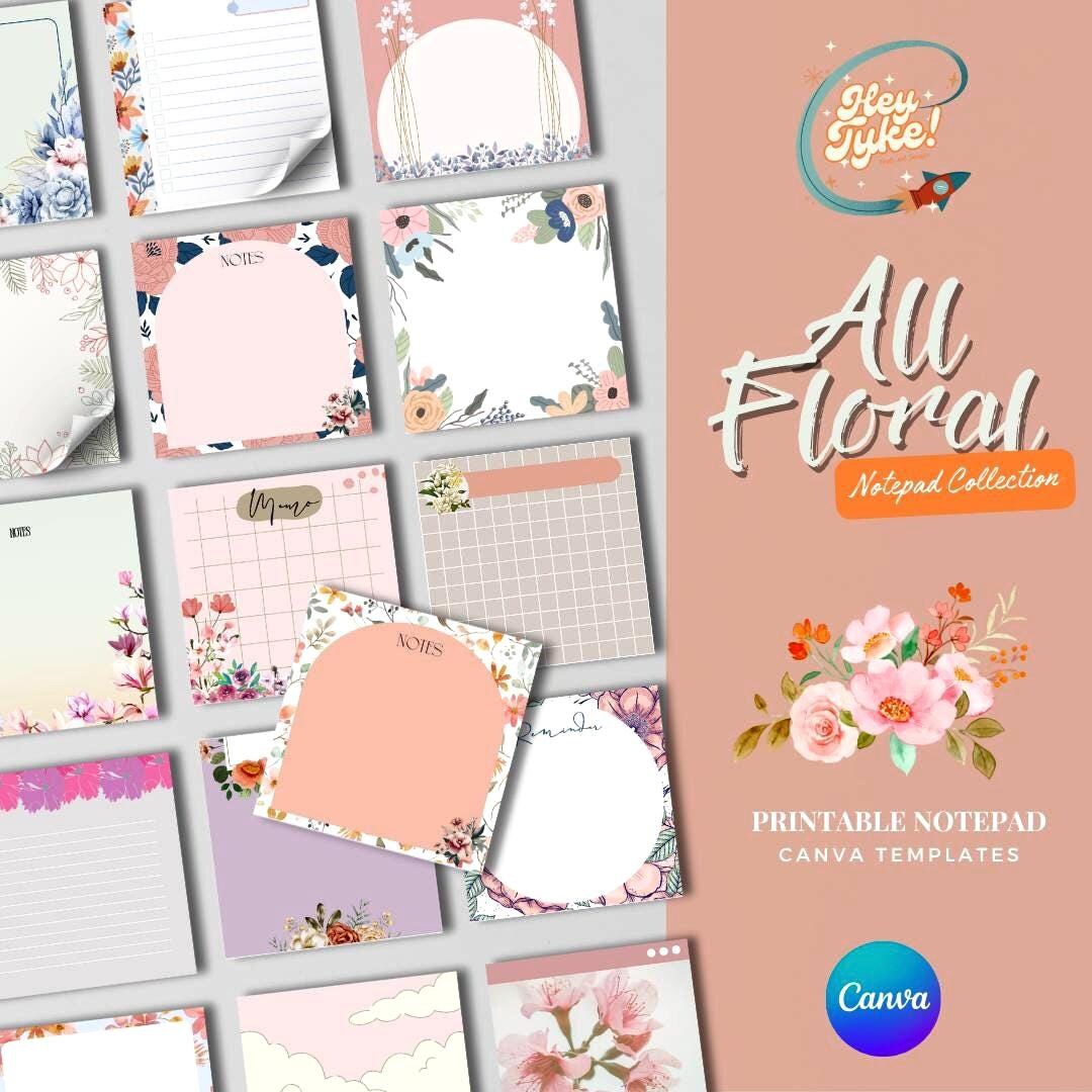 Chic Floral Stationery Set | Custom Notepads, Writing Paper, Cute Gift ...
