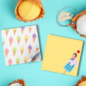Summer Colorful Notepads Canva Templates | Ice Cream Themed Design ...