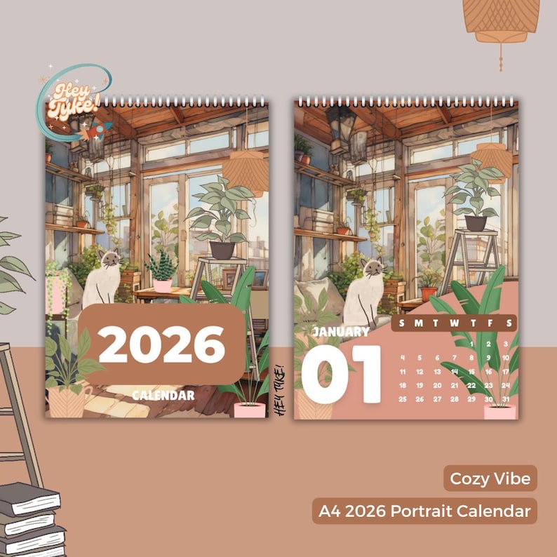 2026 Calendar & Monthly Planner Canva Template | Cozy Vibe Earthy ...