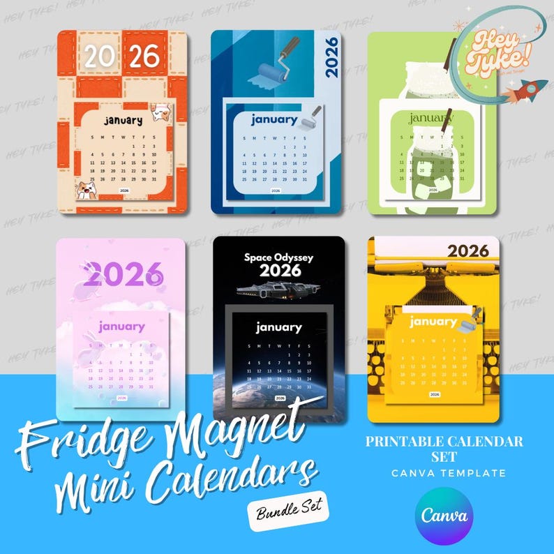 Mini calendario magnético para nevera: 6 diseños con guías de corte ...