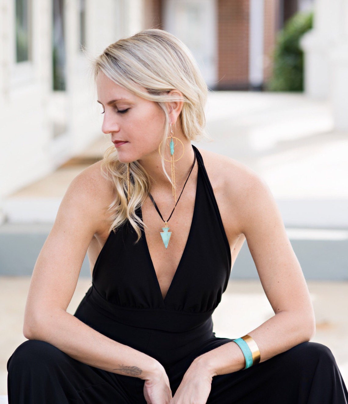 Hope Feather and Hoops Earrings - Etsy