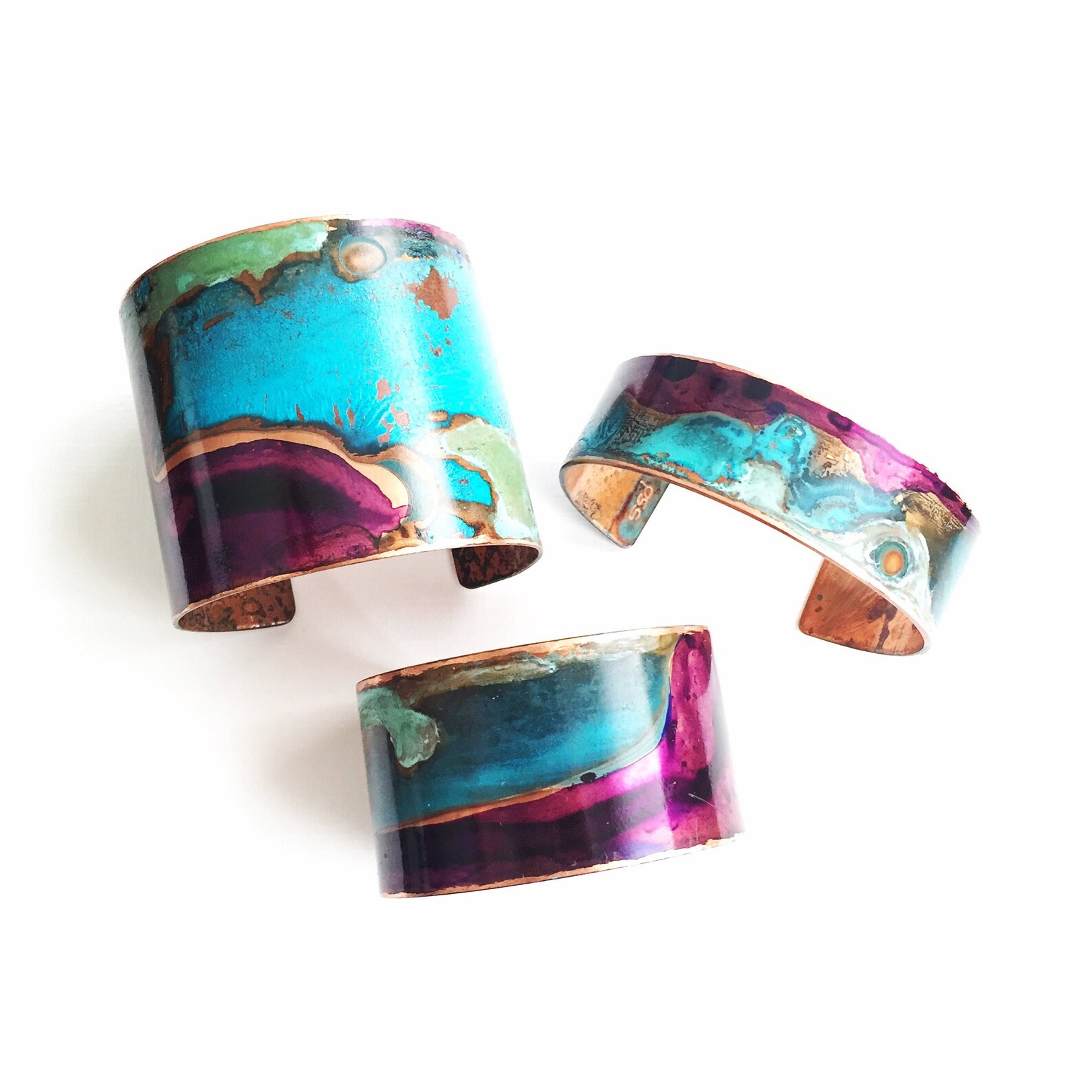 The Original Patina Cuff Purple & Mixed Verdigris - Etsy