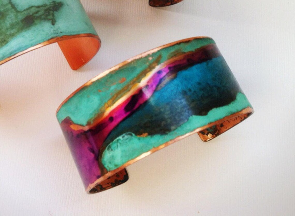 The Original Patina Cuff Purple & Mixed Verdigris - Etsy