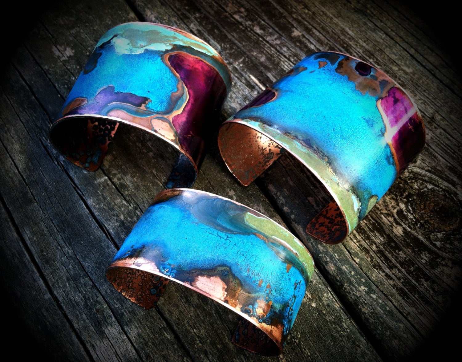 The Original Patina Cuff Purple & Mixed Verdigris 2 - Etsy