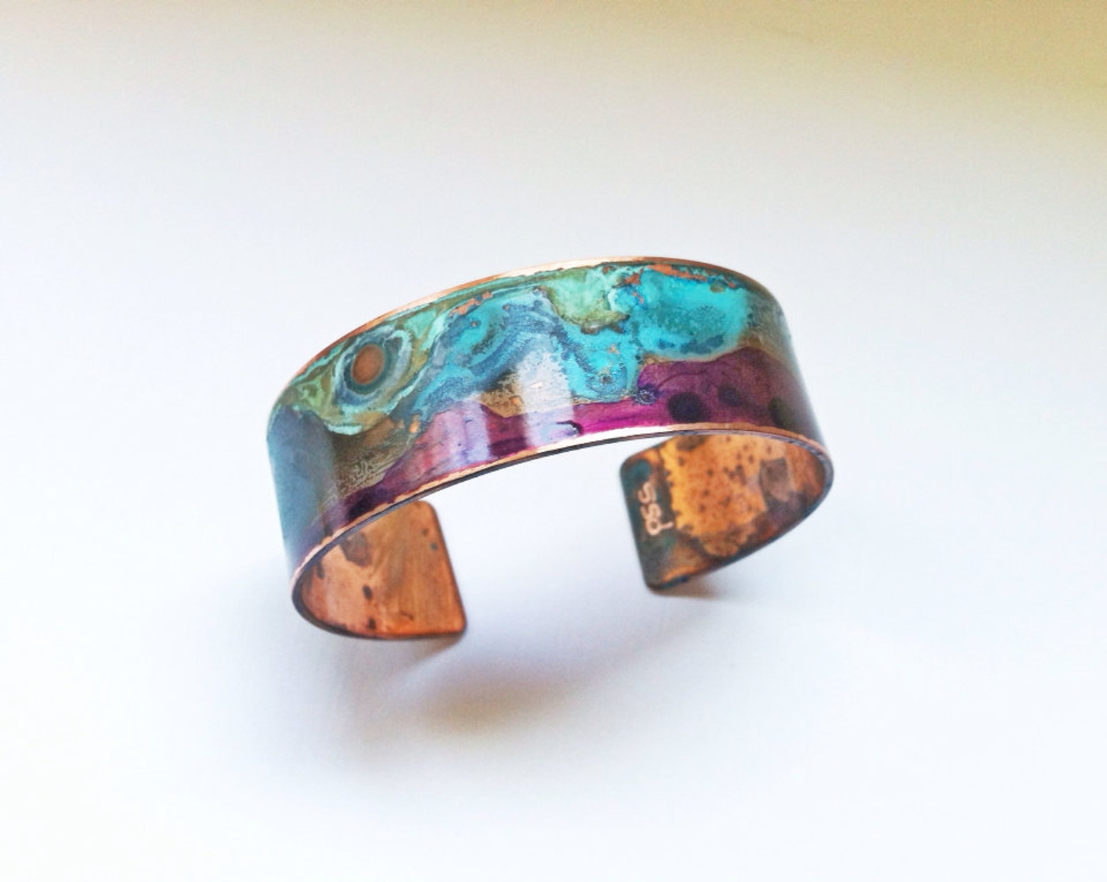 The Original Patina Cuff Purple & Mixed Verdigris 3/4 - Etsy