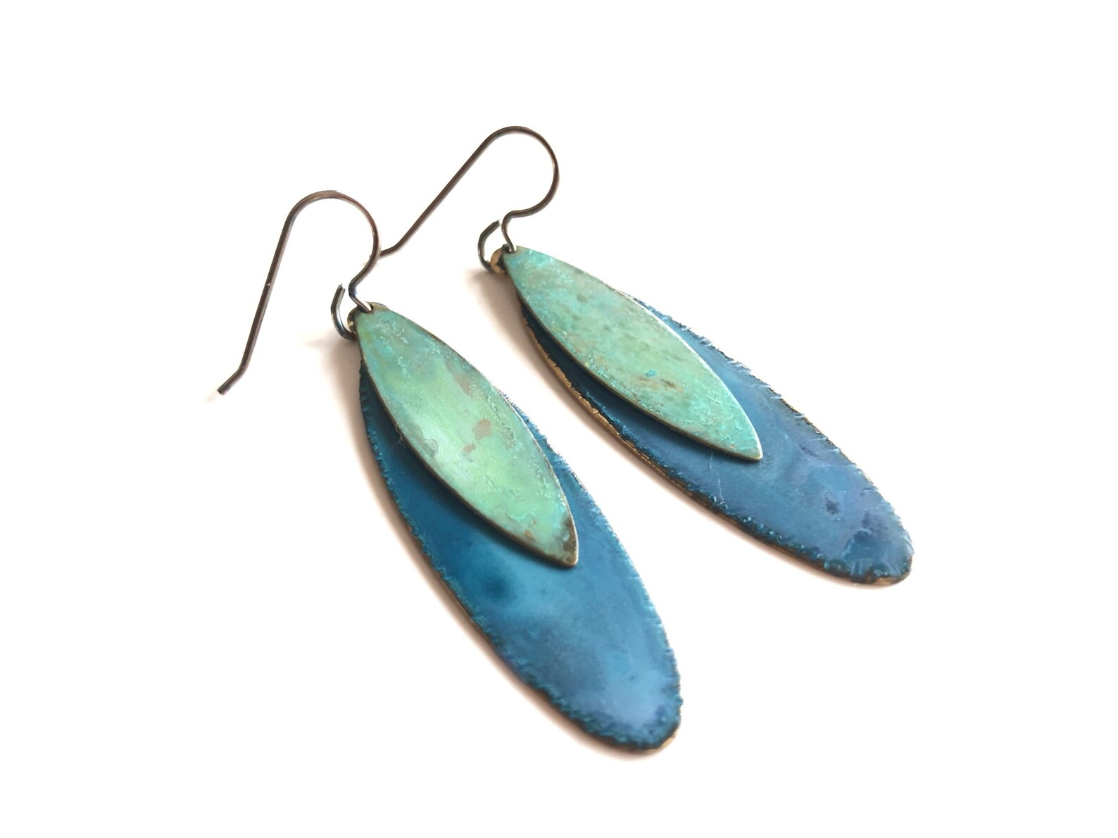 Layered Oval Earrings - Etsy