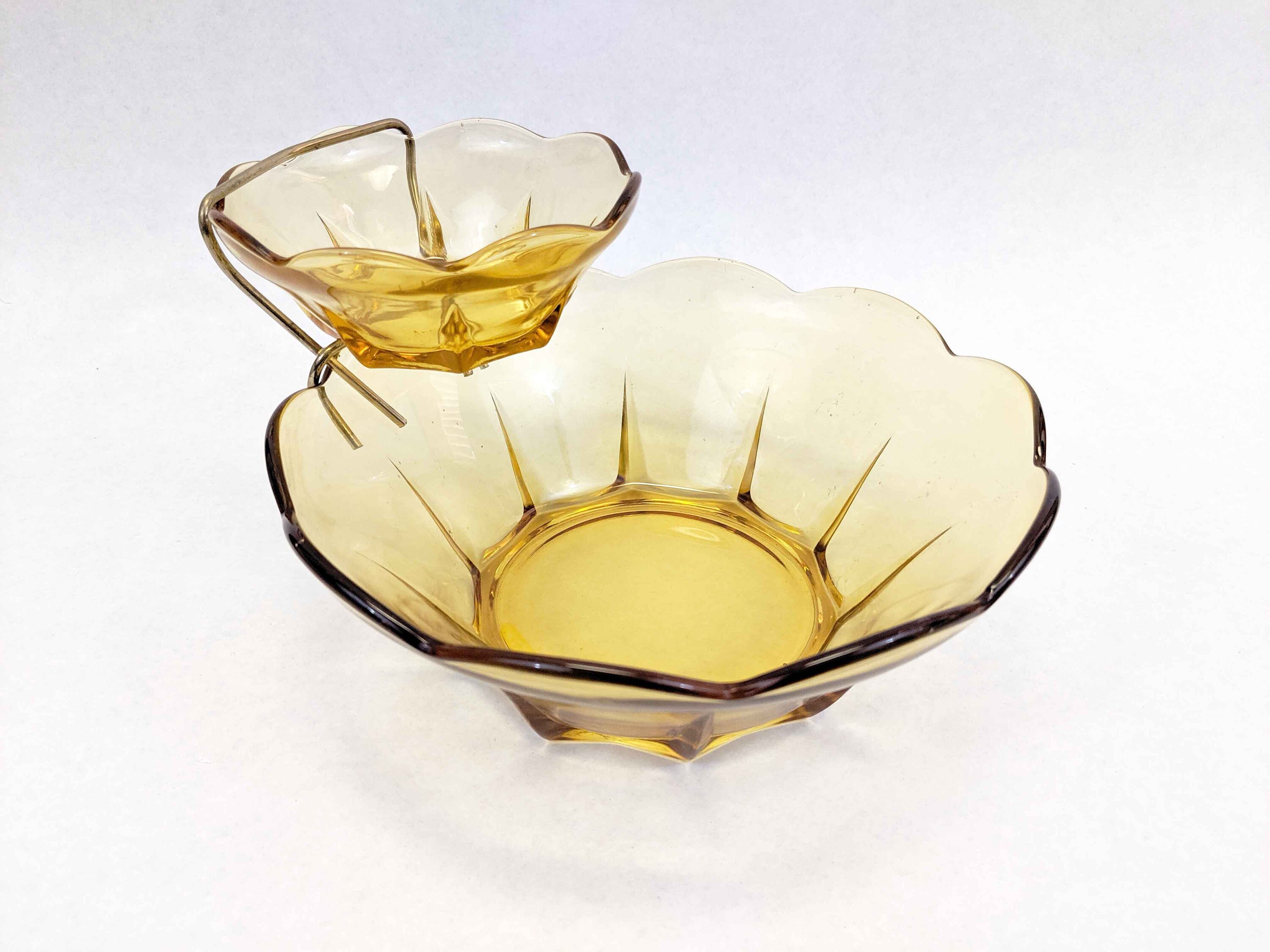 1960s Amber Chip and Dip Set Kitchen & Dining Home & Living Bowls etna ...