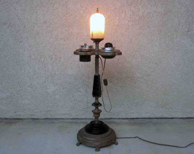 Vintage Art Deco Lighted Electric Smoking Stand. Cast Iron and - Etsy