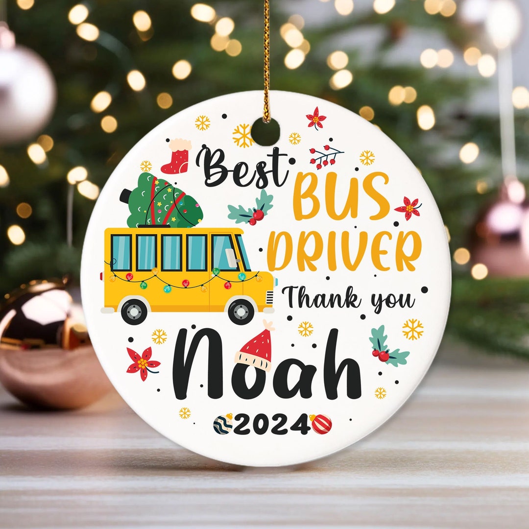 Personalized School Bus Driver Ornament, Best Bus Driver Christmas ...