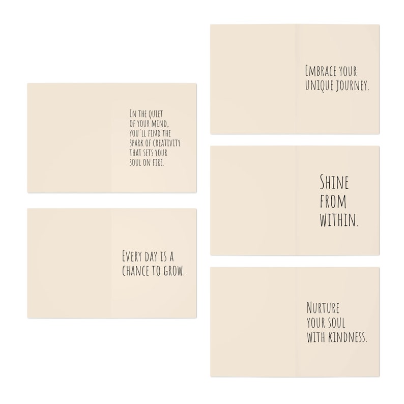 Multi-design Greeting Cards (5-pack) Positive Affirmation Growth ...