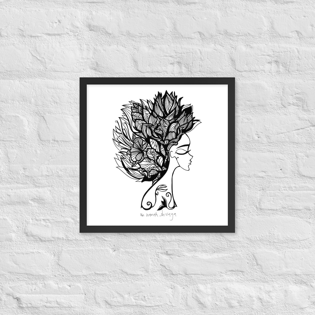 Om Namah Shivaya Framed Poster Self-love Wall Art Self Discovery Black ...