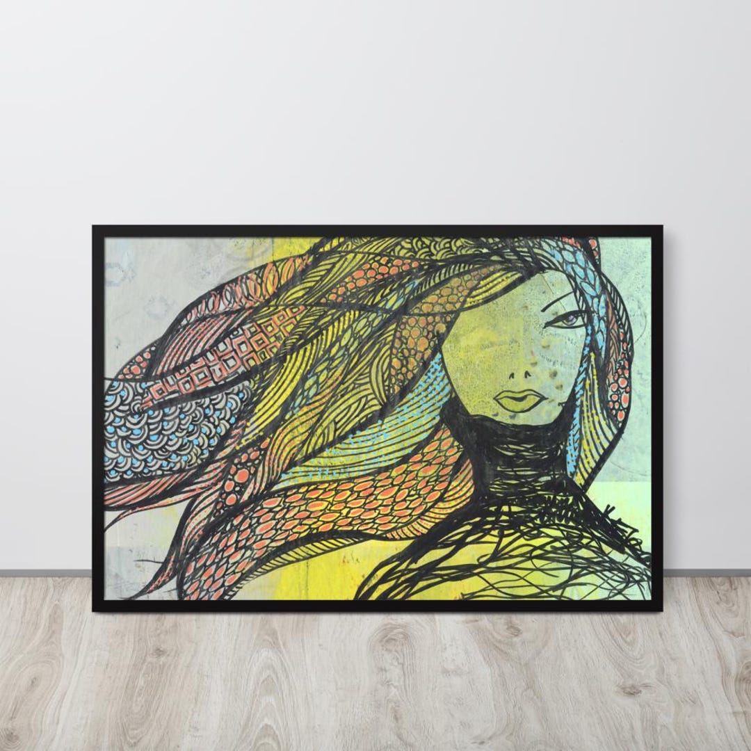 Abstract Woman Framed Wall Hanging Contemporary Art Gifts for Wife ...