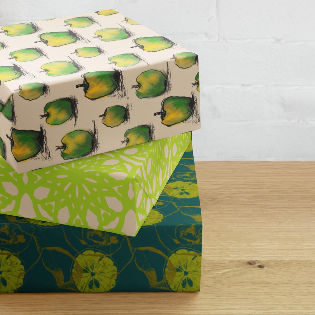 Fruit Wrapping Paper, Apple Gift Wrap Sheets, Cute Baby Shower Gift ...