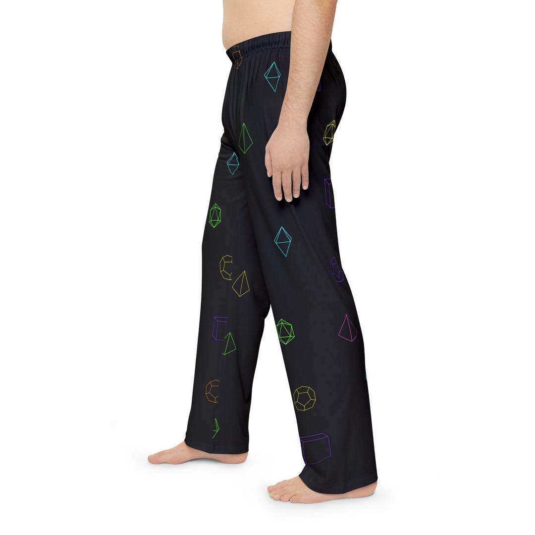 D&D Dice Men's Pajama Pants, Role Playing Game Night Sleepwear, Geeky ...